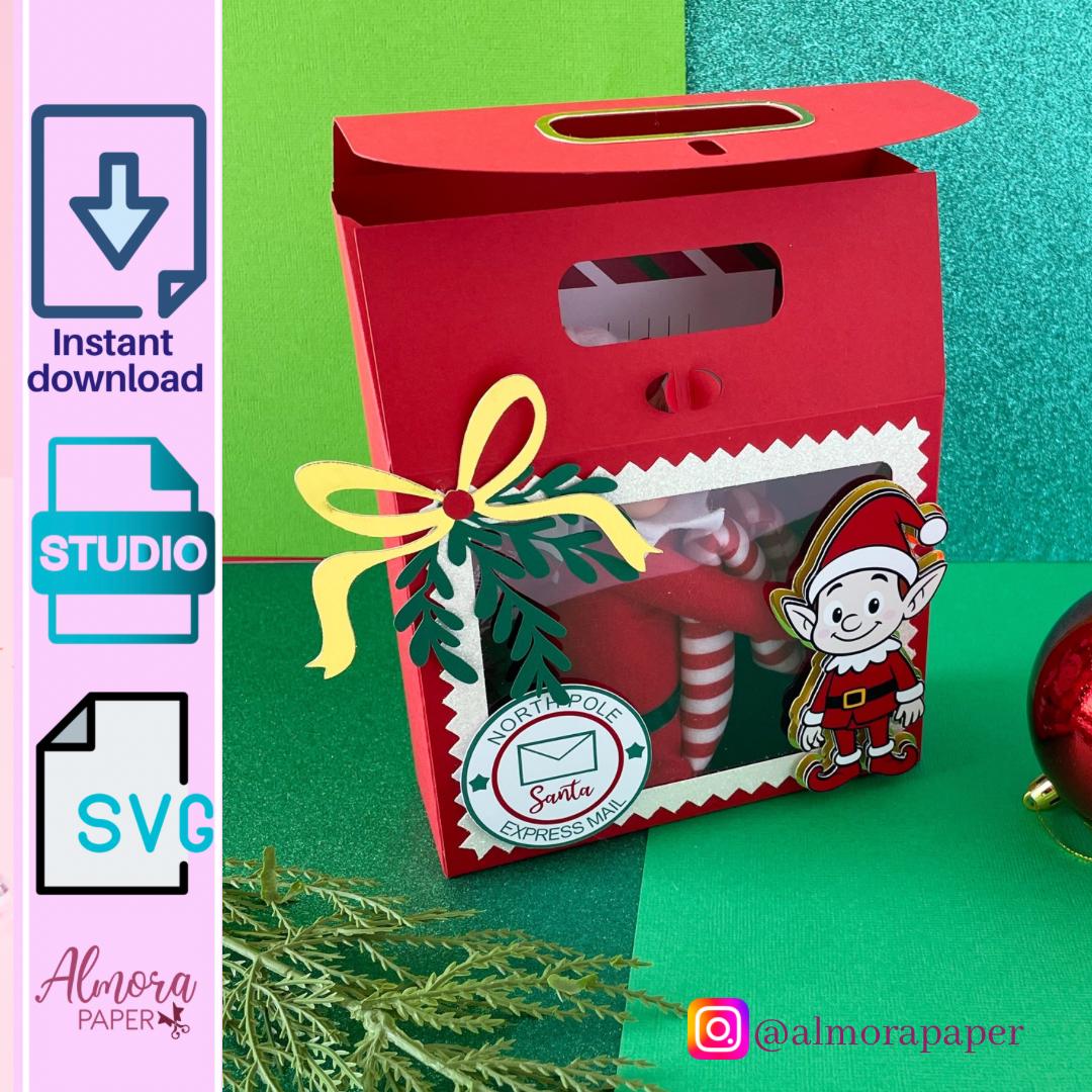Festive Holiday Treat Box With Window and Ribbon Bow - DIY Digital ...