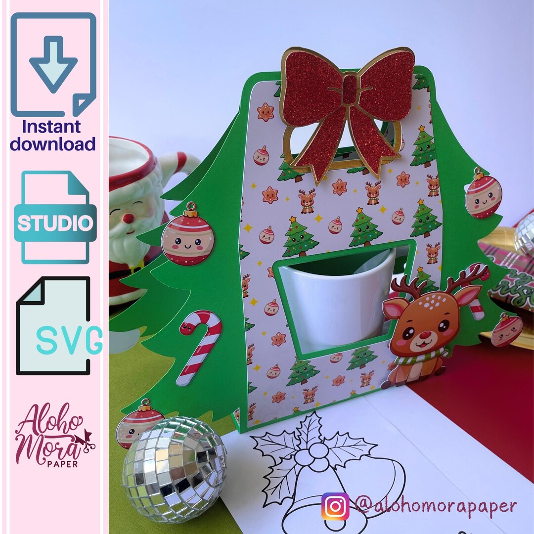 Christmas Cup Holder. Svg and Studio for Cricut and Cameo/ Christmas ...