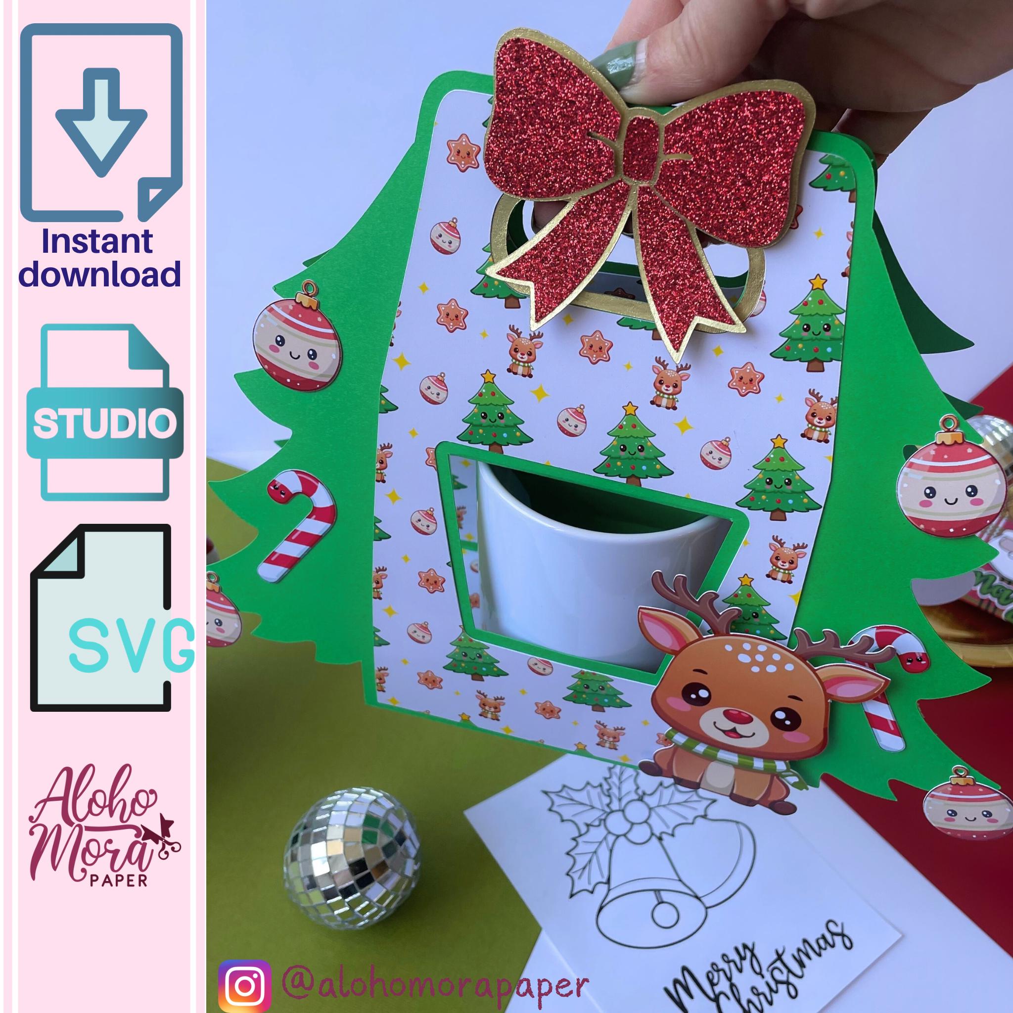 Christmas Cup Holder. Svg and Studio for Cricut and Cameo/ Christmas ...