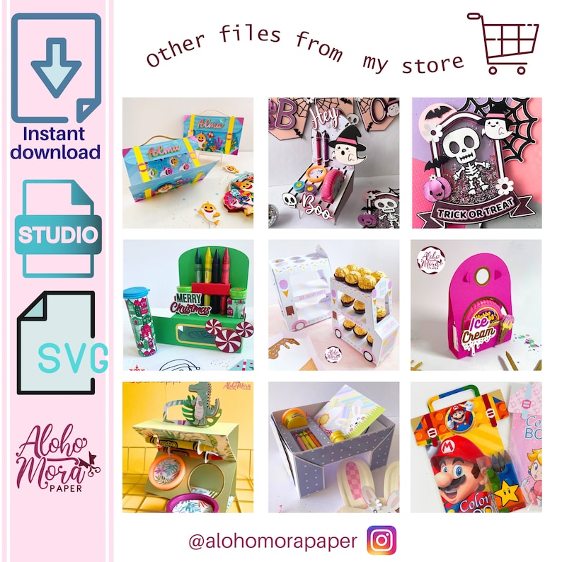 Activity Table Box Svg and Studio for cricut and Cameo/Caja de ...