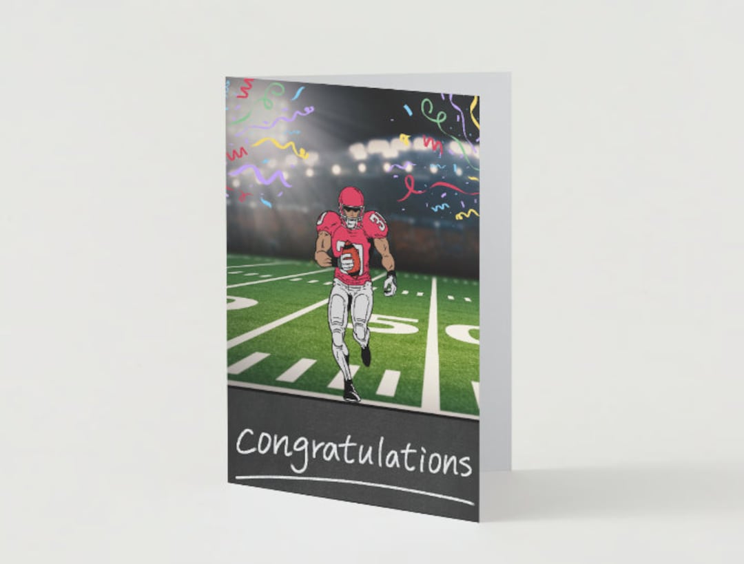 Congratulations Football Greeting Card - Etsy