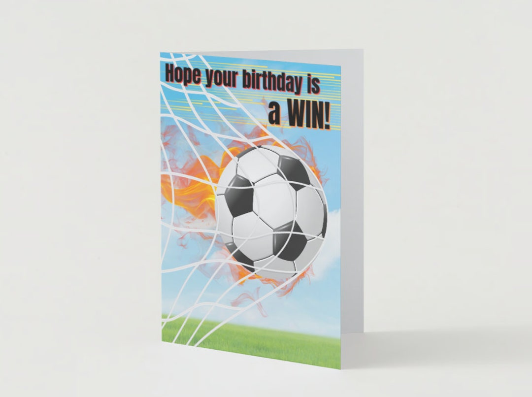 Birthday Win Score Soccer Greeting Card - Etsy
