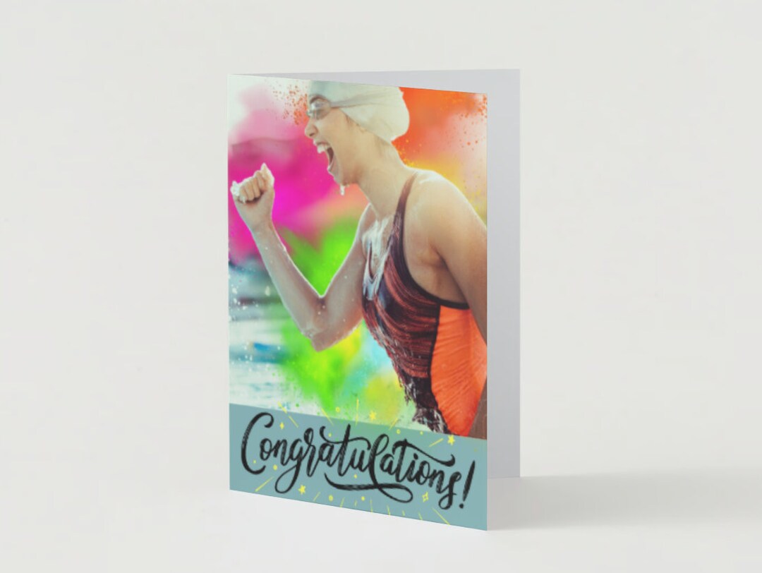 Swim Congratulations Girl Greeting Card - Etsy