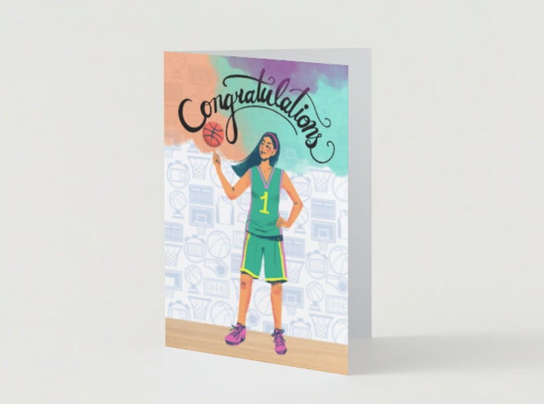 Congratulations Girl Basketball Greeting Card - Etsy