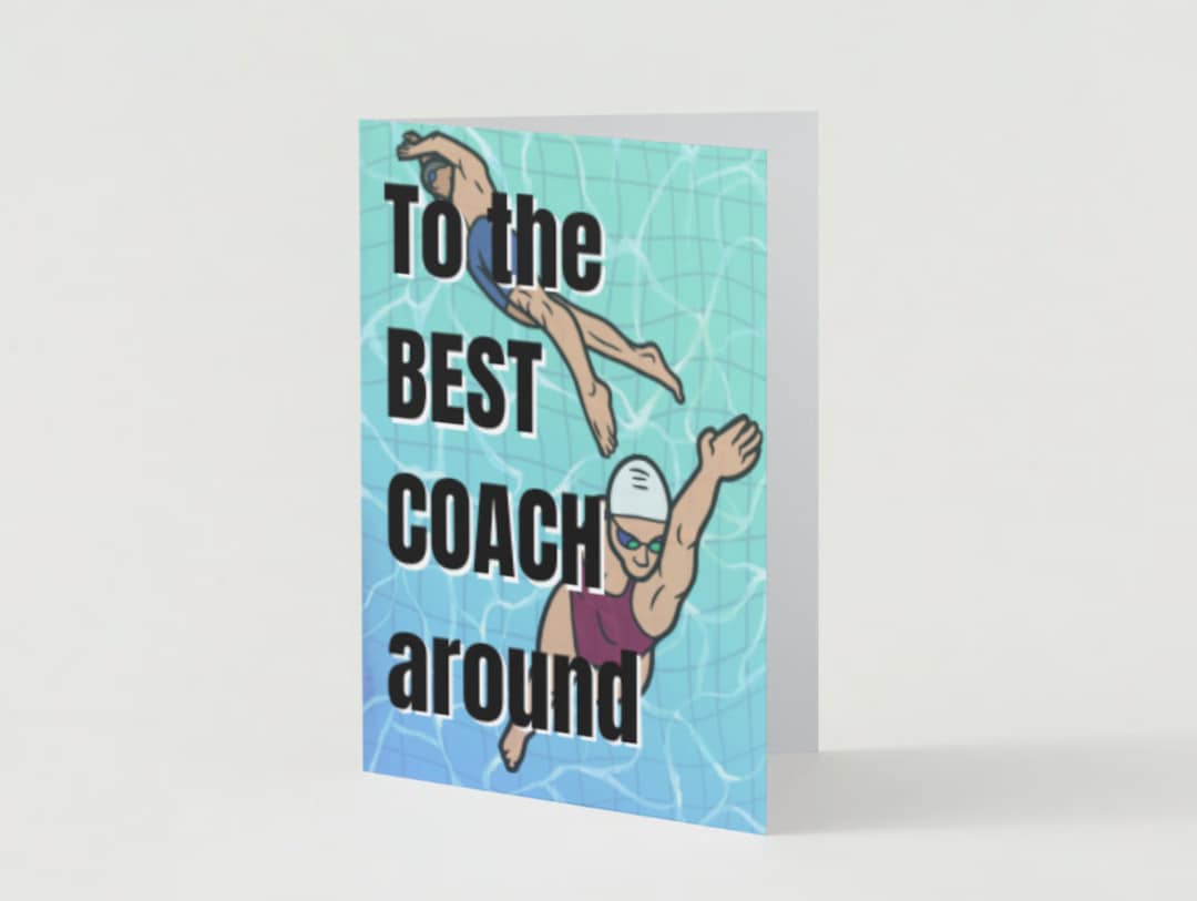 Best Swim Coach Thank You Greeting Card - Etsy