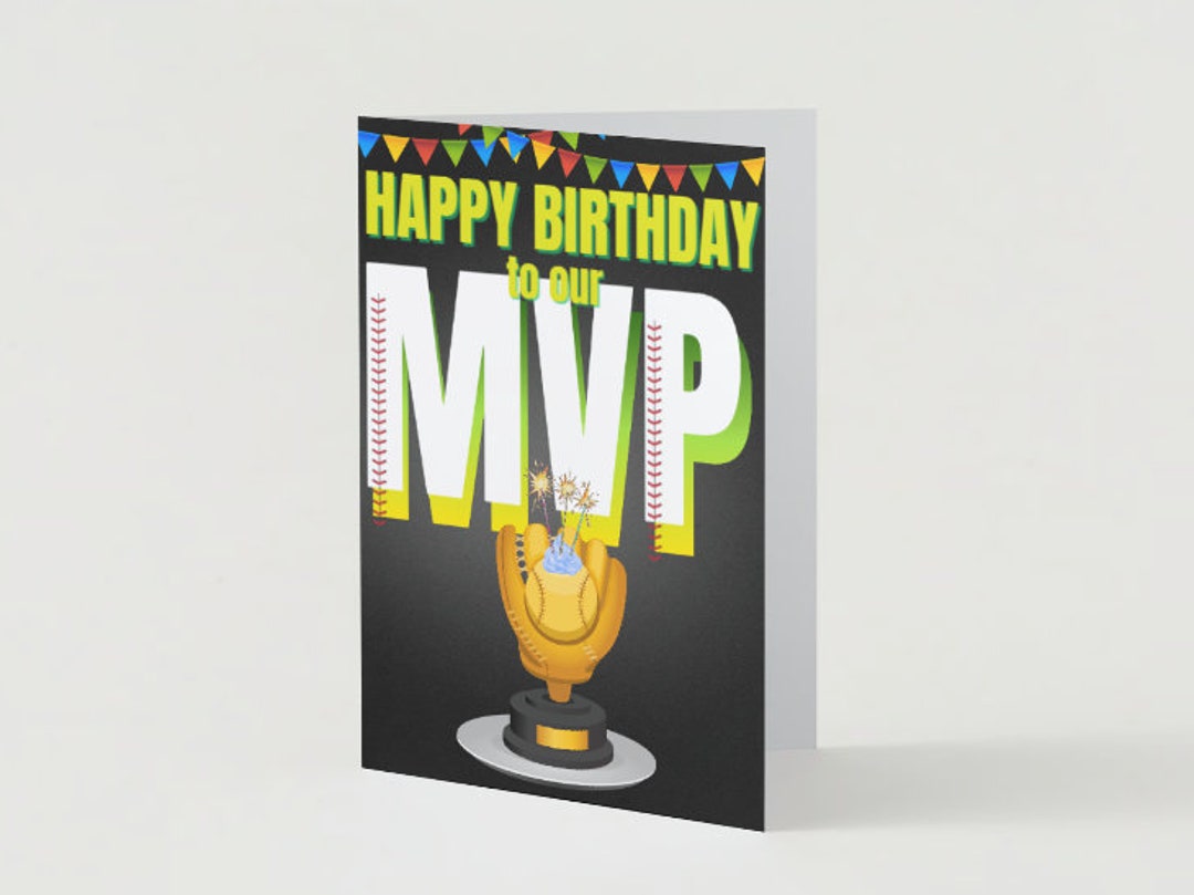 Baseball Softball MVP - Happy Birthday Greeting Card - Etsy