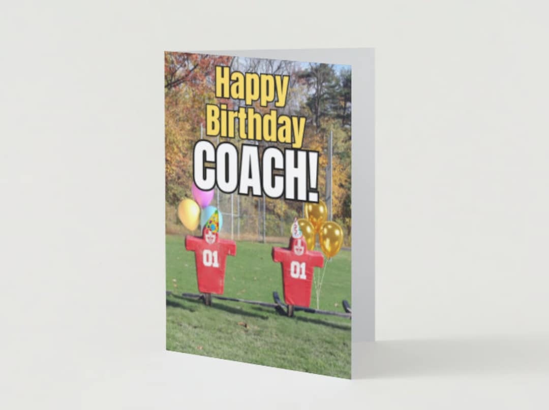 Happy Birthday Football Coach Greeting Card - Etsy