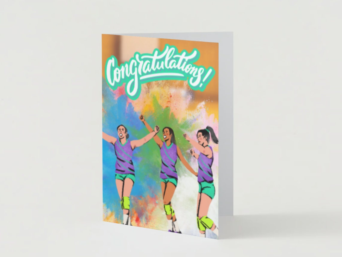 Volleyball Girl Congratulations Greeting Card - Etsy