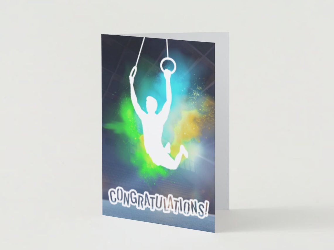 Congratulations Boy Gymnastics Greeting Card - Etsy
