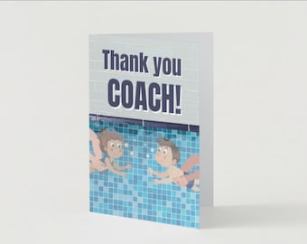 Swim Team Card, Thank You Team Card, Swim Team Gift, Swim Team Building ...