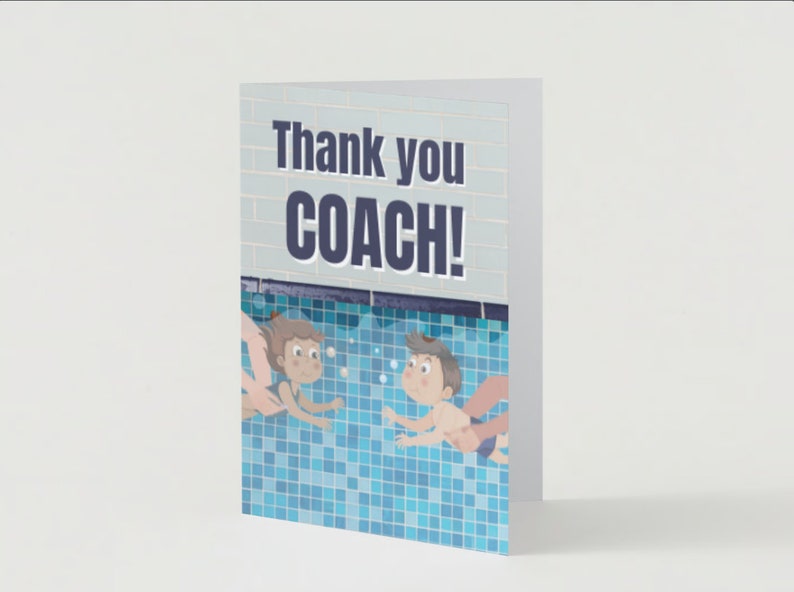 Swim Coach Thank You Greeting Card - Etsy