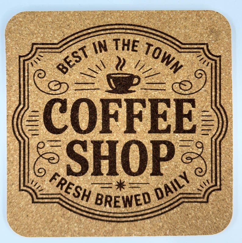 Vintage Coffee Shop Coasters – Pick Any 4 or More – Rustic Café Cork ...