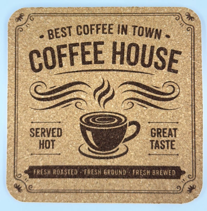 Vintage Coffee Shop Coasters – Pick Any 4 or More – Rustic Café Cork ...
