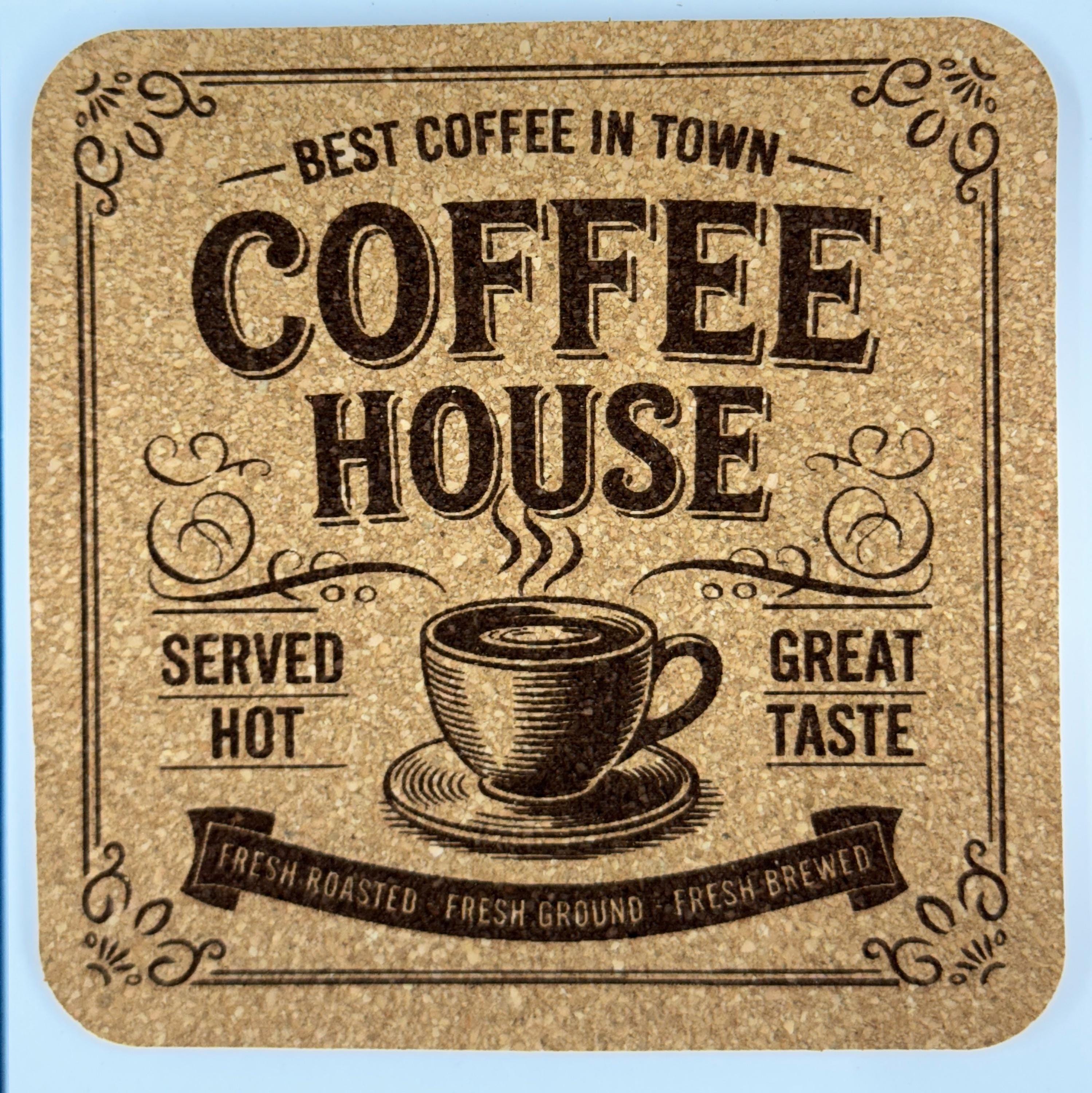 Vintage Coffee Shop Coasters – Pick Any 4 or More – Rustic Café Cork ...