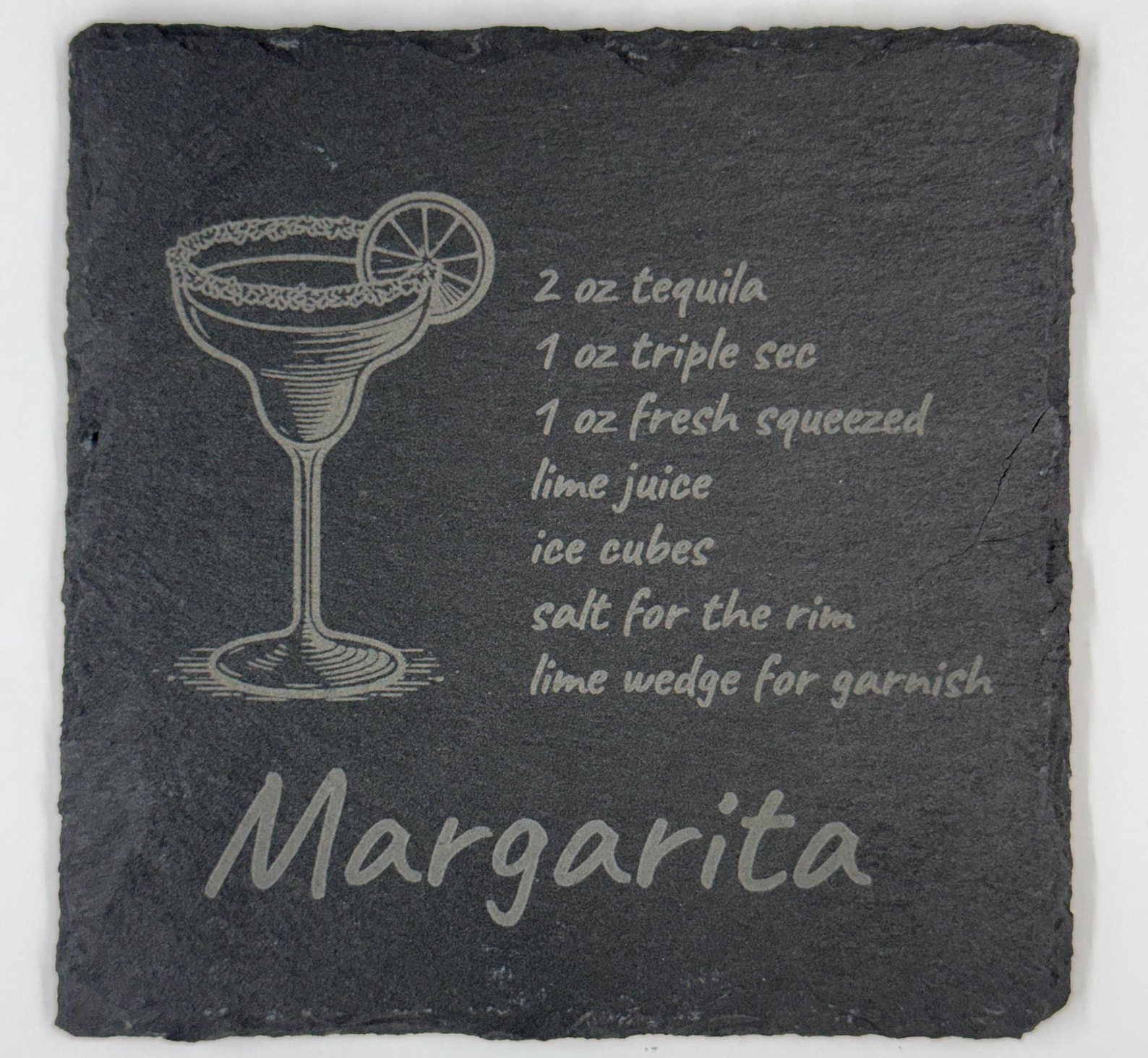 4 Different Cocktail Recipe Slate Coasters – Laser Engraved With Iconic ...