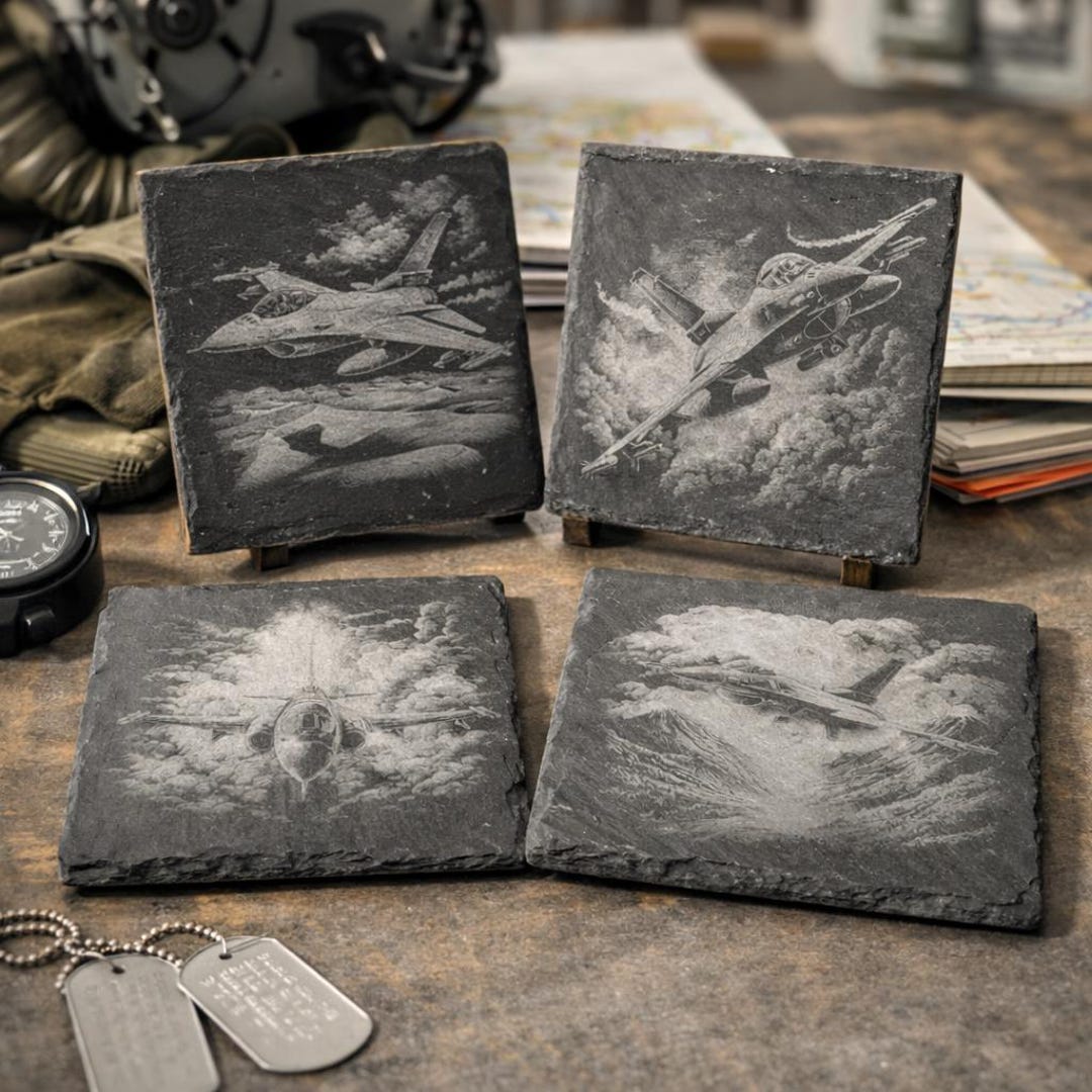 Fighter Jet Slate Coasters – Modern Military Aircraft Set - Etsy