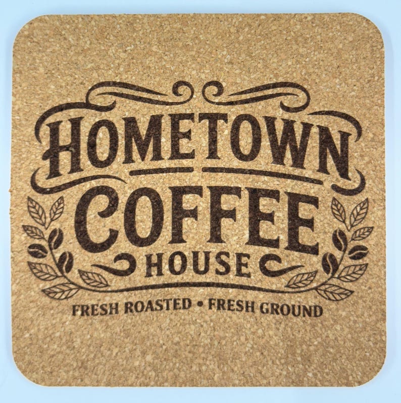 Vintage Coffee Shop Coasters – Pick Any 4 or More – Rustic Café Cork ...