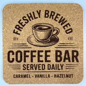 Vintage Coffee Shop Coasters – Pick Any 4 or More – Rustic Café Cork ...