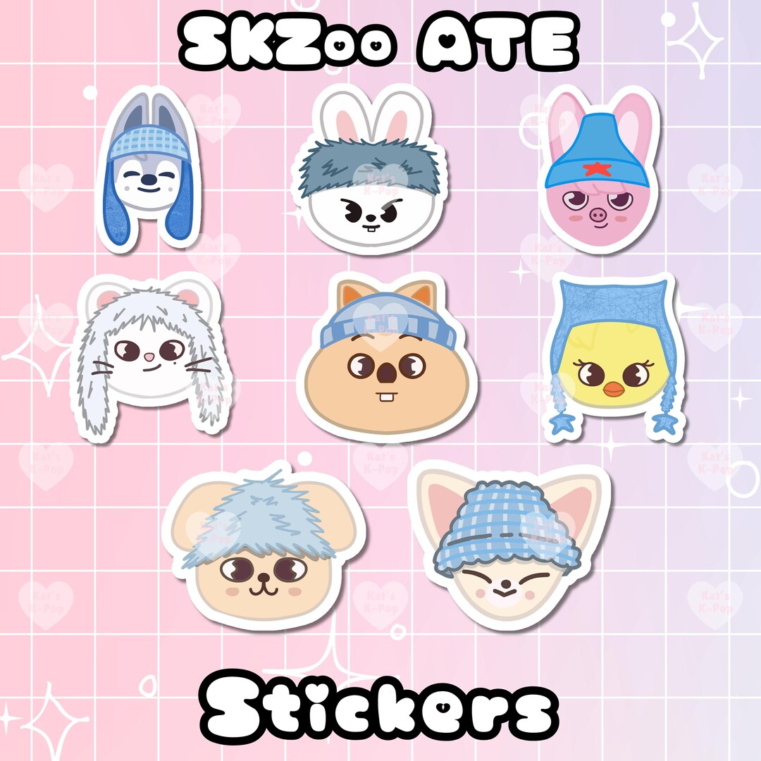 Stray Kids SKZOO ATE Stickers 2-inch Kpop Stickers Water Resistant ...