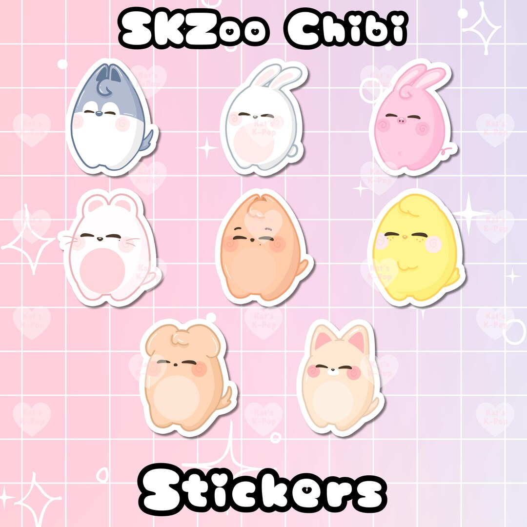 Stray Kids SKZOO Cute Chibi Stickers 2-inch Kpop Stickers Water ...