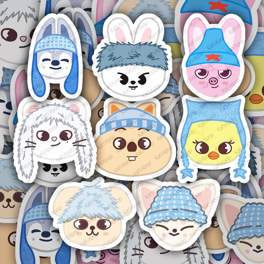 Skzoo ATE Glossy Stickers Stray Kids Characters 2-inch Water-resistant ...