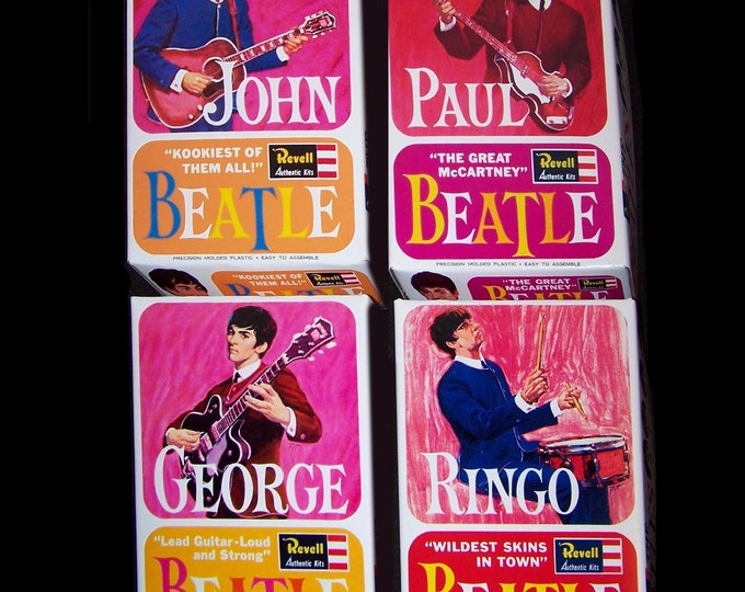 1964 Beatles REVELL MODEL KIT Boxes Full Set of 4 Reproduction Boxes ...