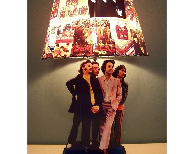 Custom Made BEATLES Record Lamp Shade and Lamp Base MUST SEE - Etsy