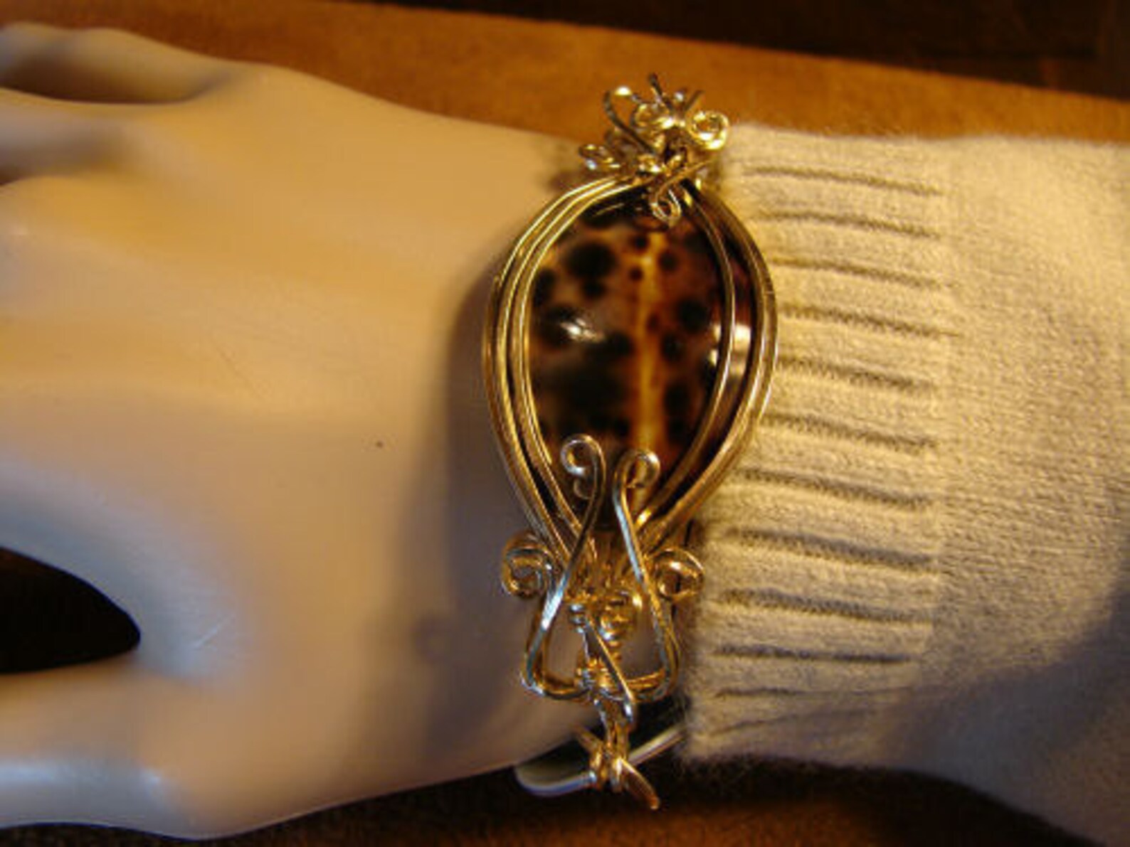 Leopard Print Shell 14K Gold Filled Bracelet - Etsy