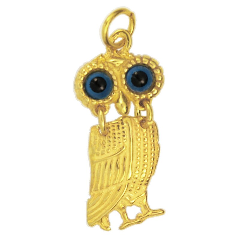 El búho sabio de la diosa Atenea Plata de ley 24K / colgante - Etsy España