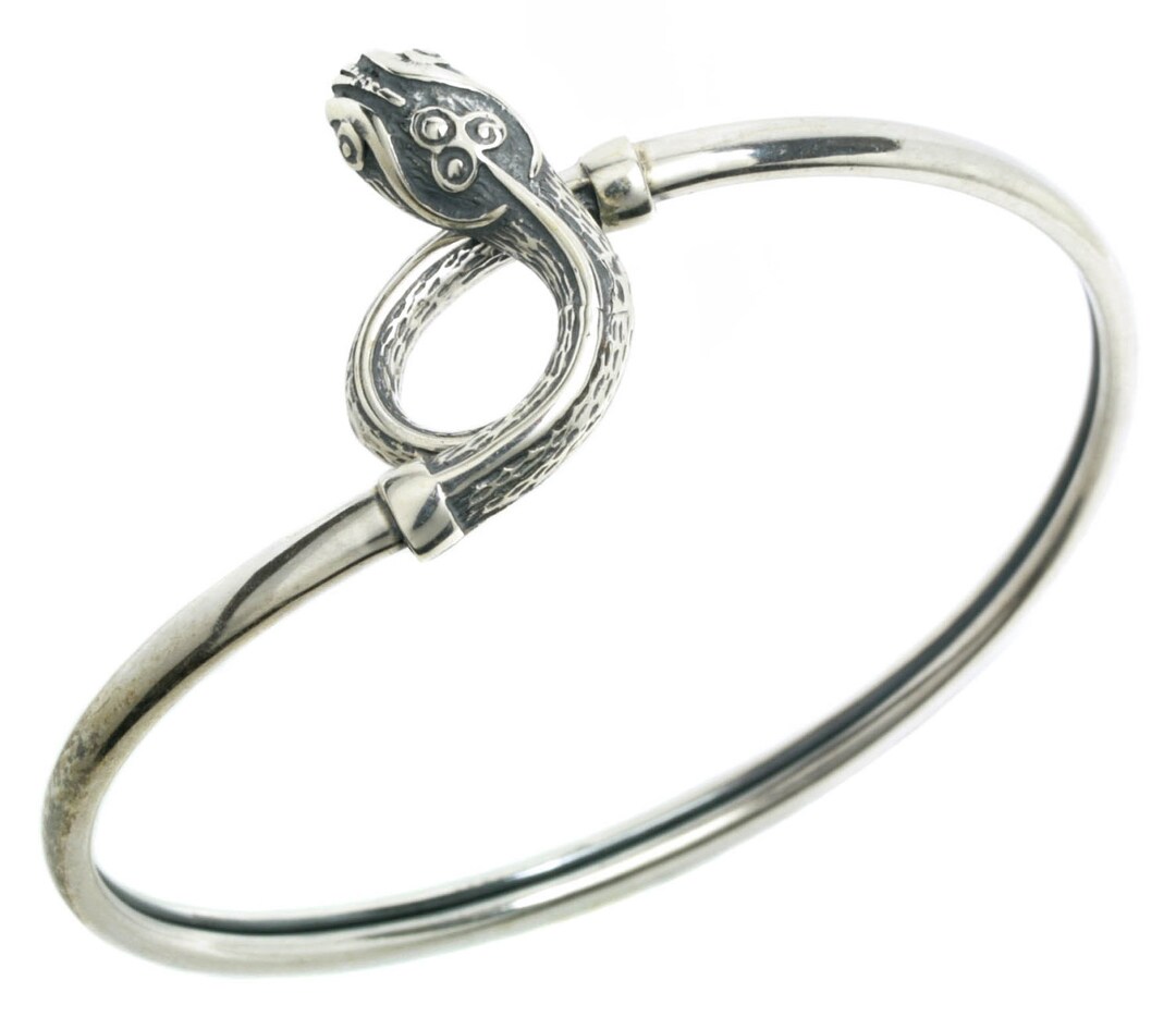 Snake-serpent Sterling Silver Bracelet - Etsy