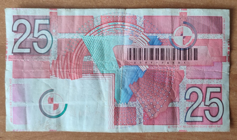 25 Dutch Guilders 1989 - Etsy