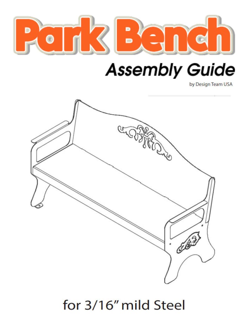Metal Park Bench DIY DXF Plans. Digital Files Only. Download Only. Cut ...