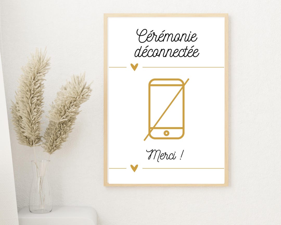 Disconnected Ceremony Poster, Ceremony Sign, Wedding Without Photos ...