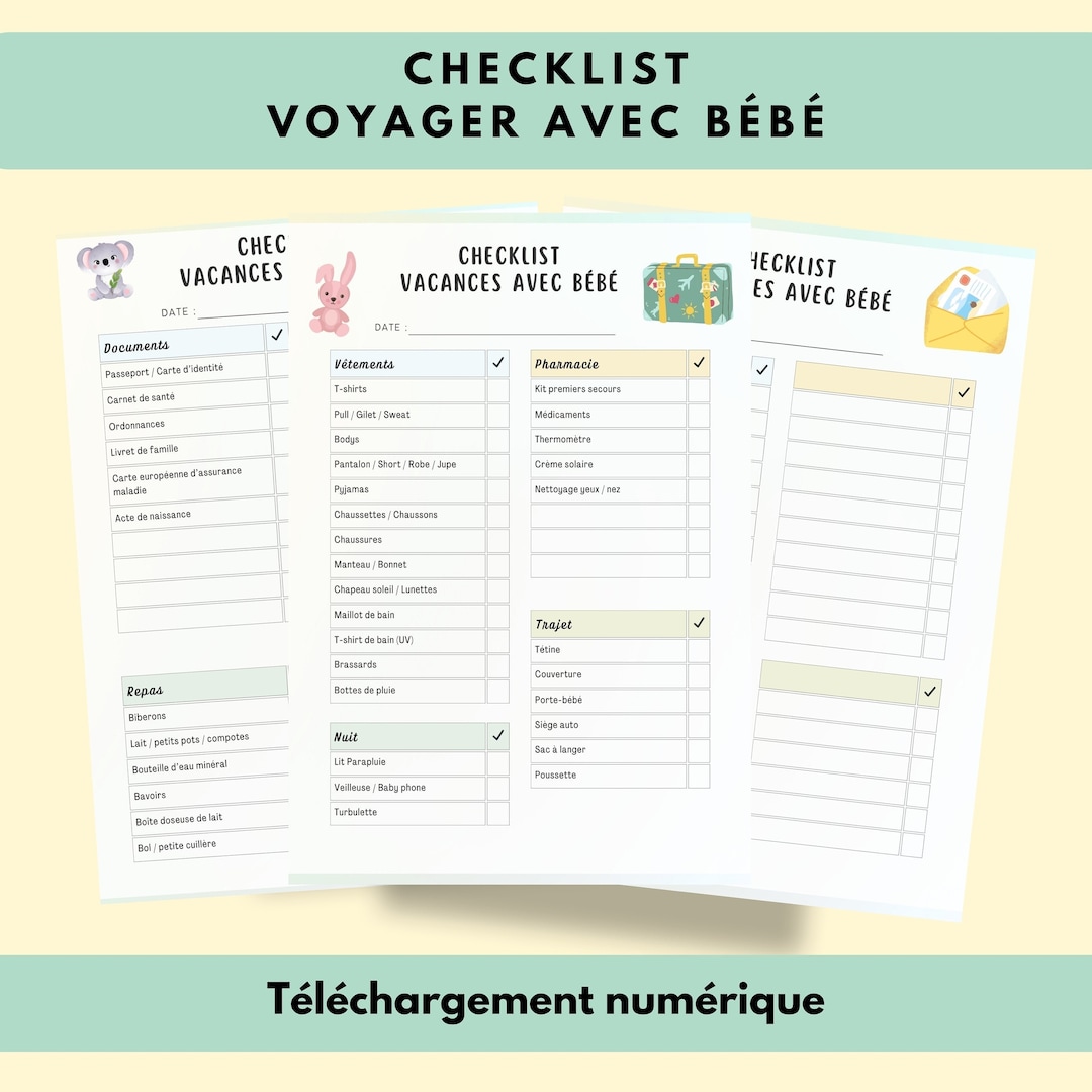 Baby Travel Checklist, Baby Travel, Vacation to Do List, Baby Vacation ...