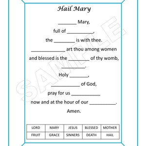 10 Basic Catholic Prayers, Printable Fill-in-the-blank Worksheets With ...