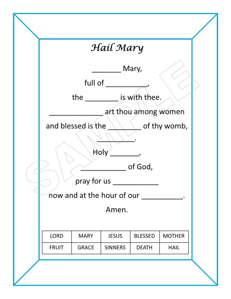 10 Basic Catholic Prayers, Printable Fill-in-the-blank Worksheets With ...