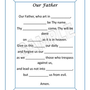 10 Basic Catholic Prayers, Printable Fill-in-the-blank Worksheets With ...