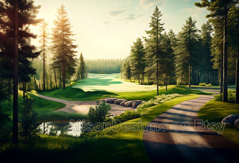 Tee Time Golf Course 4 Images PNG-JPEG-PDF Instant Download - Etsy