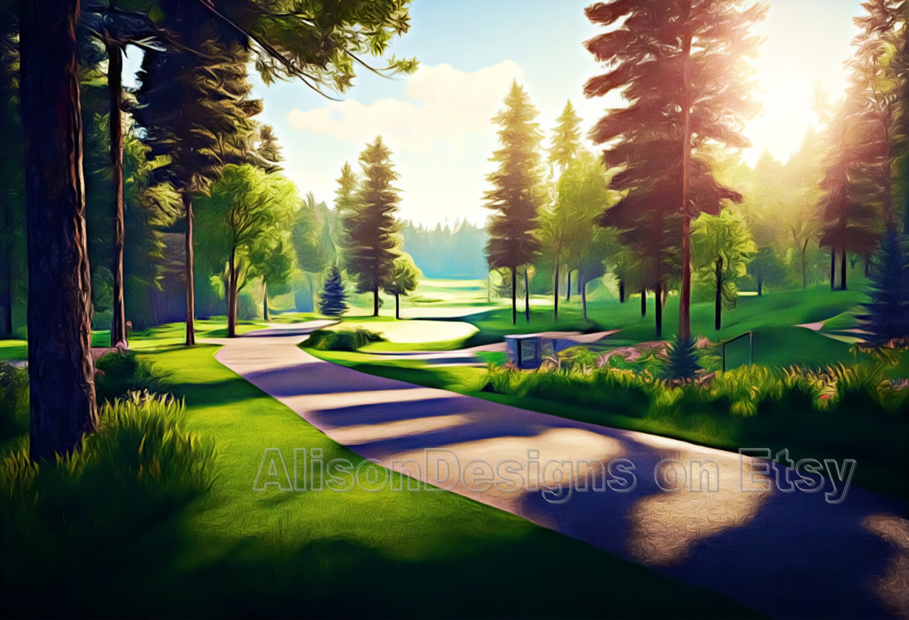Tee Time Golf Course 4 Images PNG-JPEG-PDF Instant Download - Etsy