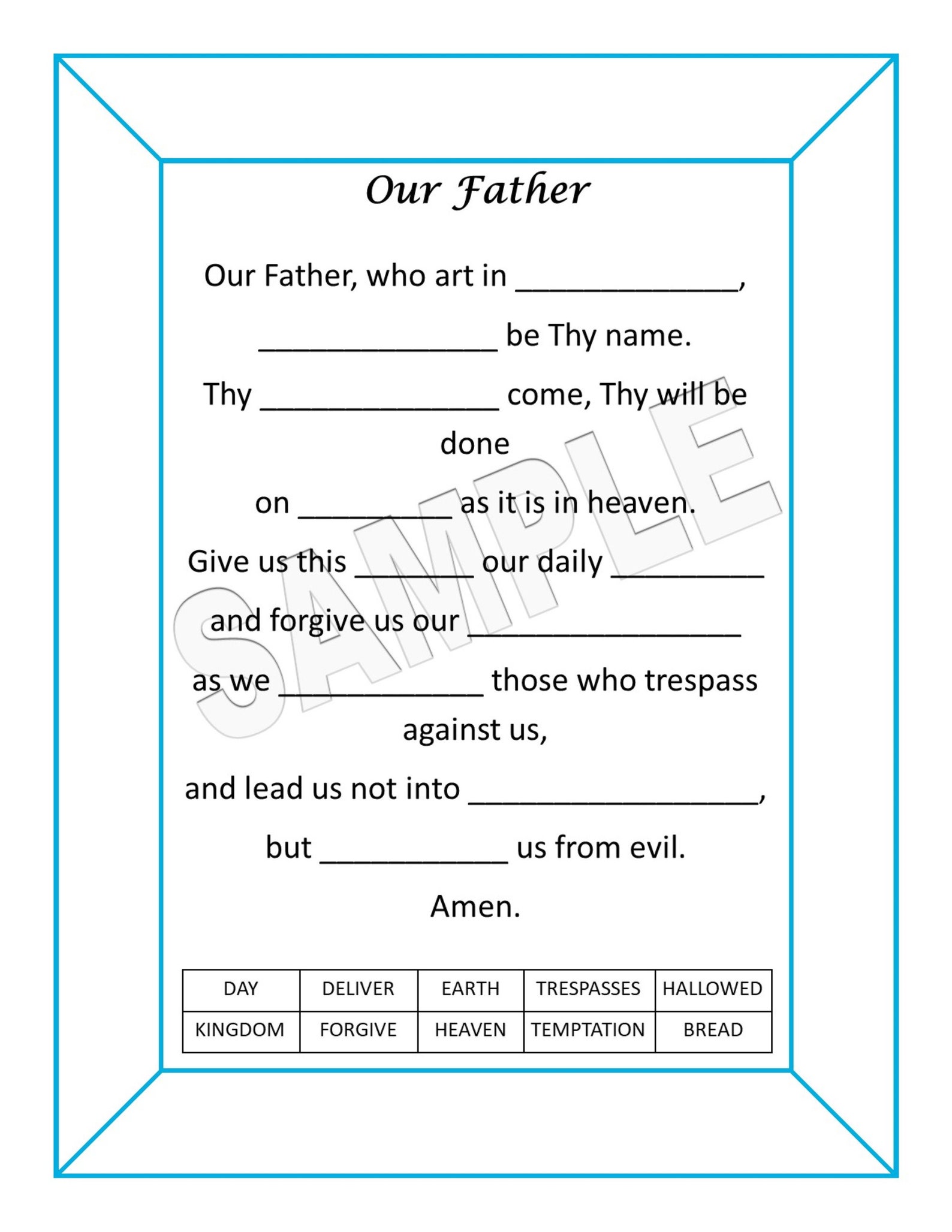 10 Basic Catholic Prayers, Printable Fill-in-the-blank Worksheets With ...