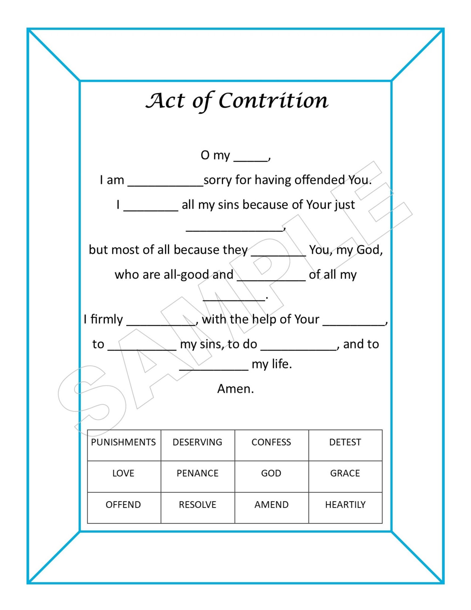 10 Basic Catholic Prayers, Printable Fill-in-the-blank Worksheets With ...