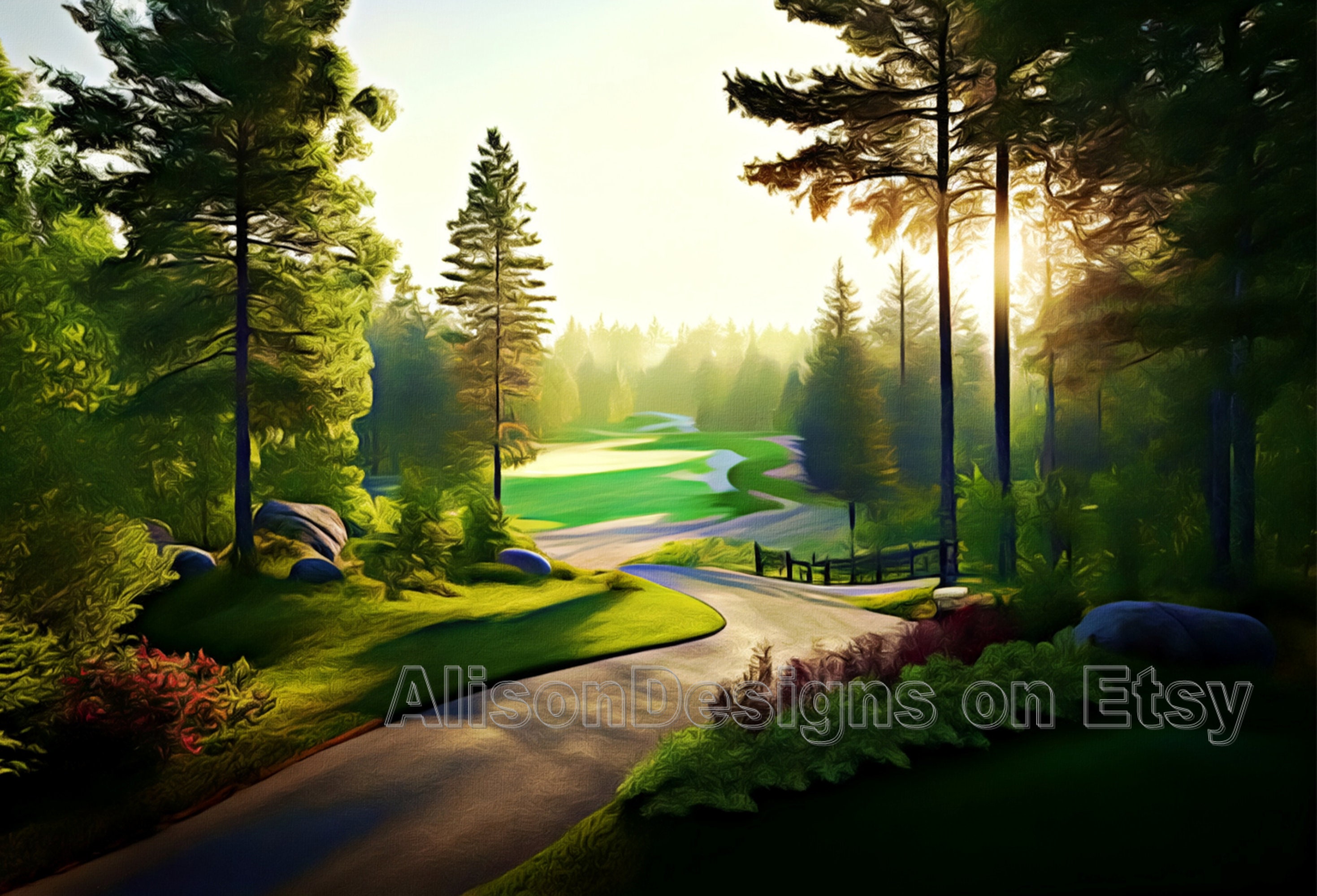 Tee Time Golf Course 4 Images PNG-JPEG-PDF Instant Download - Etsy