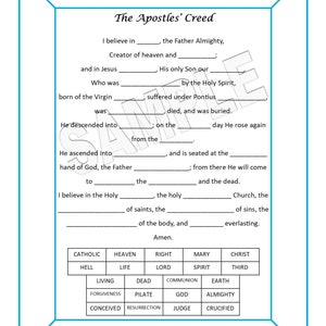 10 Basic Catholic Prayers, Printable Fill-in-the-blank Worksheets With ...