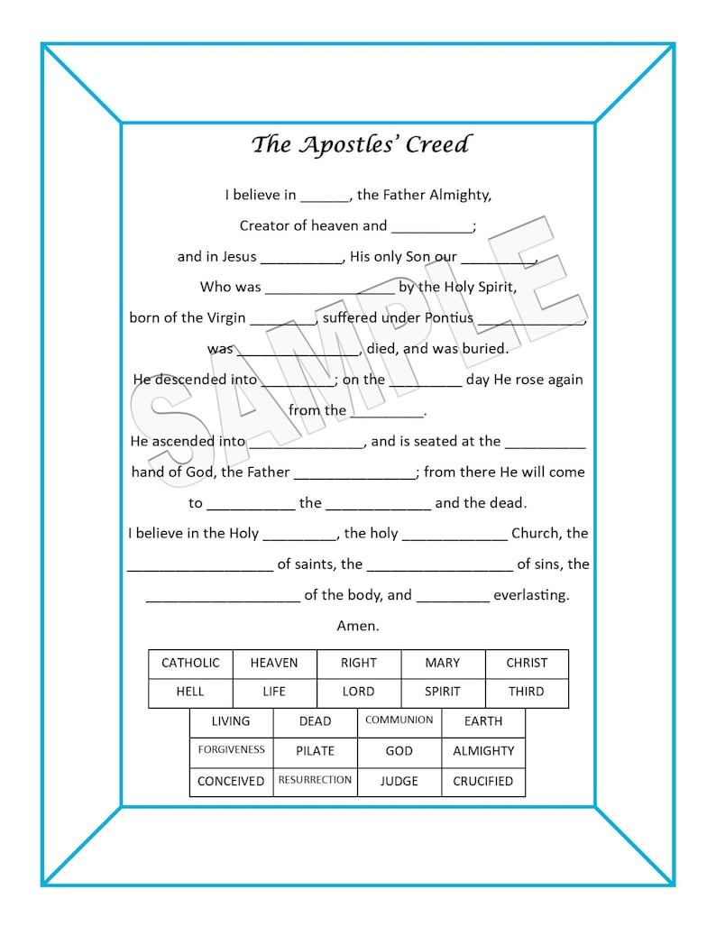 10 Basic Catholic Prayers, Printable Fill-in-the-blank Worksheets With ...