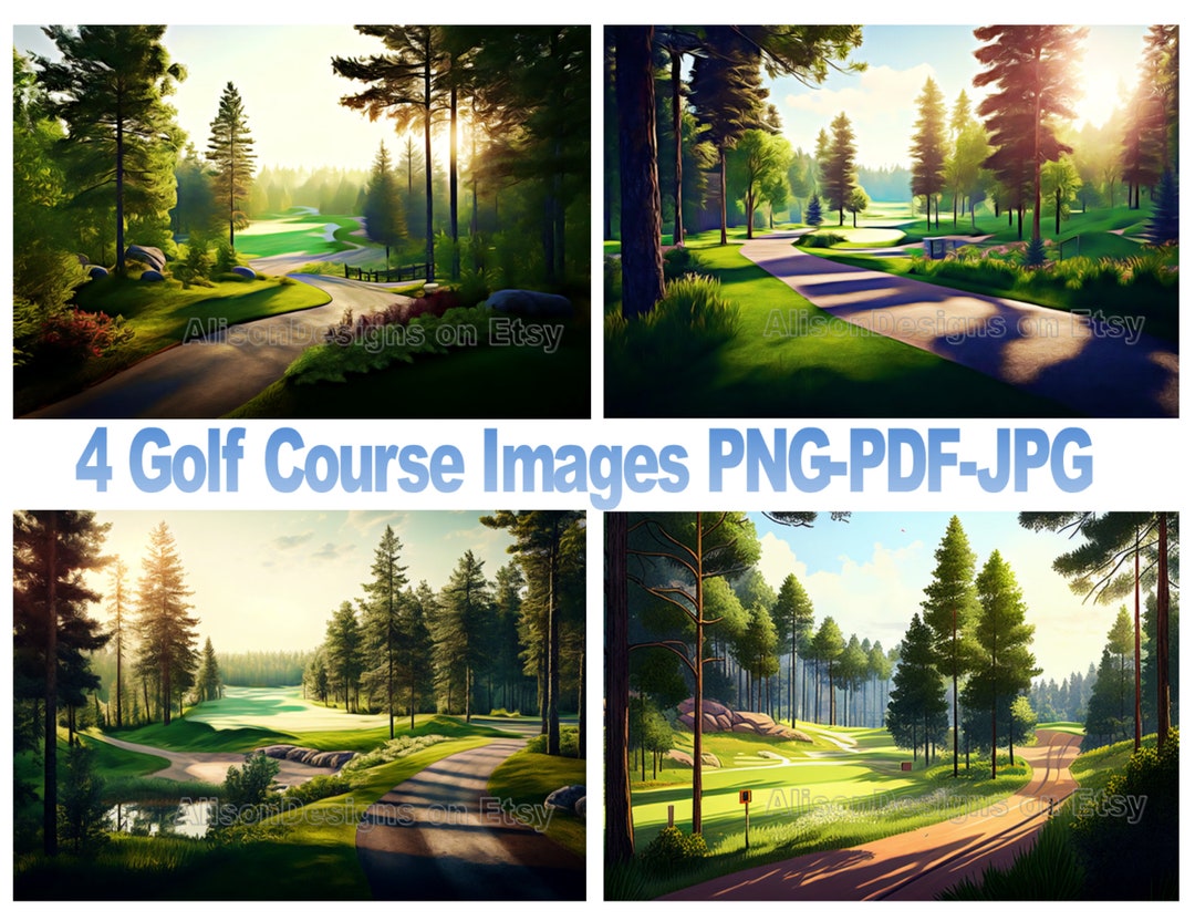 Tee Time Golf Course 4 Images PNG-JPEG-PDF Instant Download - Etsy