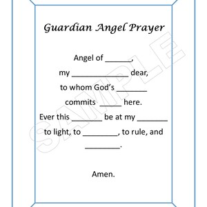 10 Basic Catholic Prayers, Printable Fill-in-the-blank Worksheets With and Without Word Banks ...