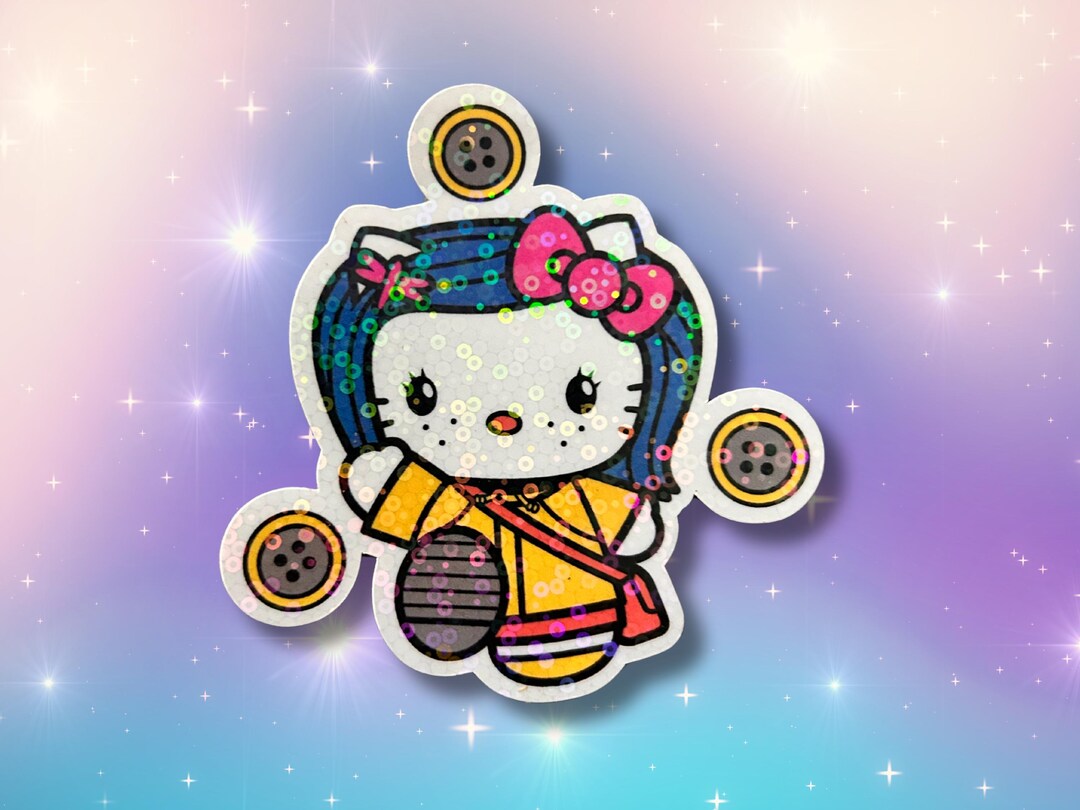 Coraline Hello Kitty HK Funny Vinyl Sticker Laptop Water Bottle - Etsy