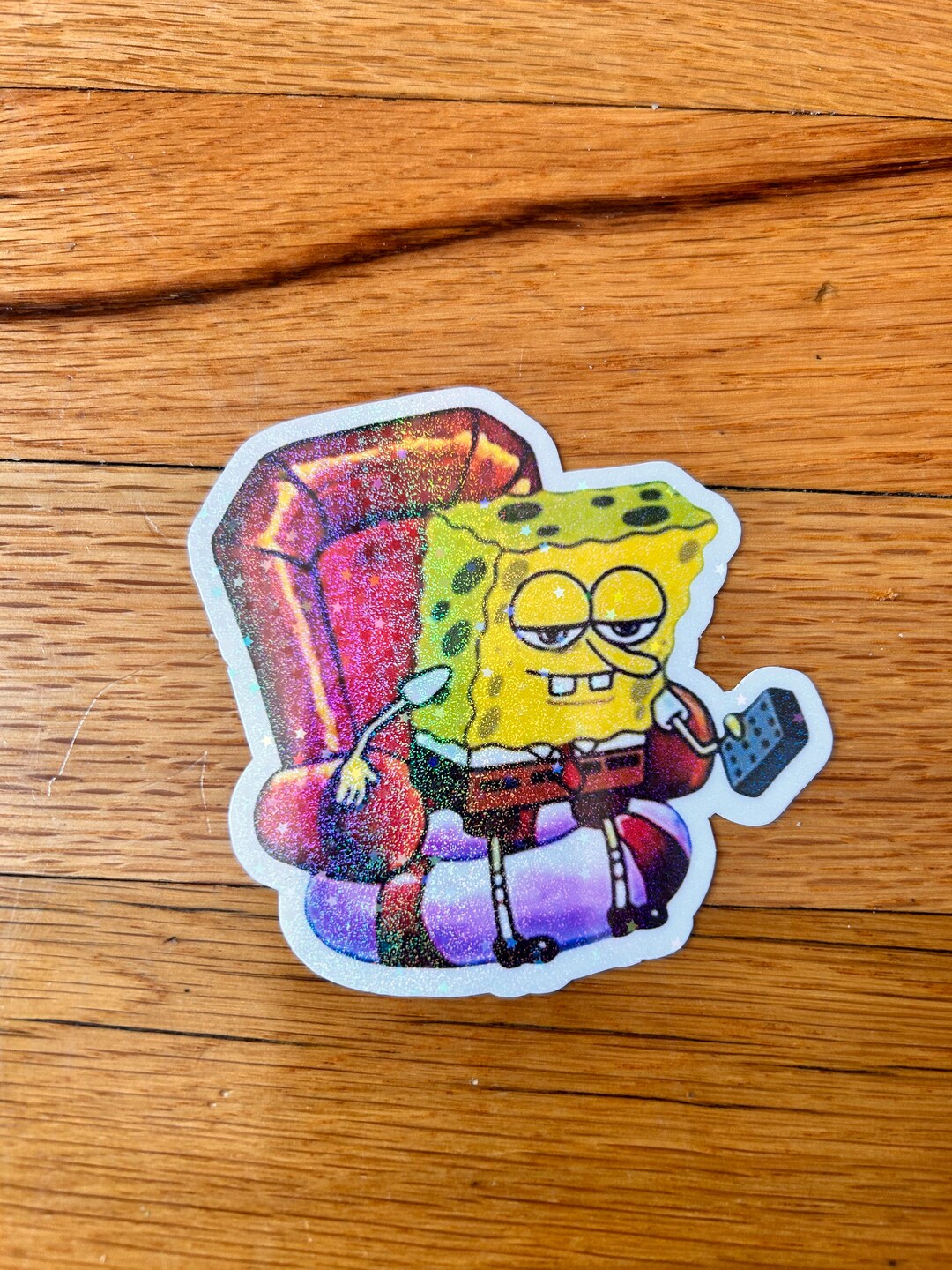 Sponge Guy Meme Holographic Sticker - Etsy