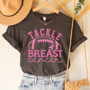 Tackle Breast Cancer T-shirt, Cancer Football Shirt, Breast Cancer ...