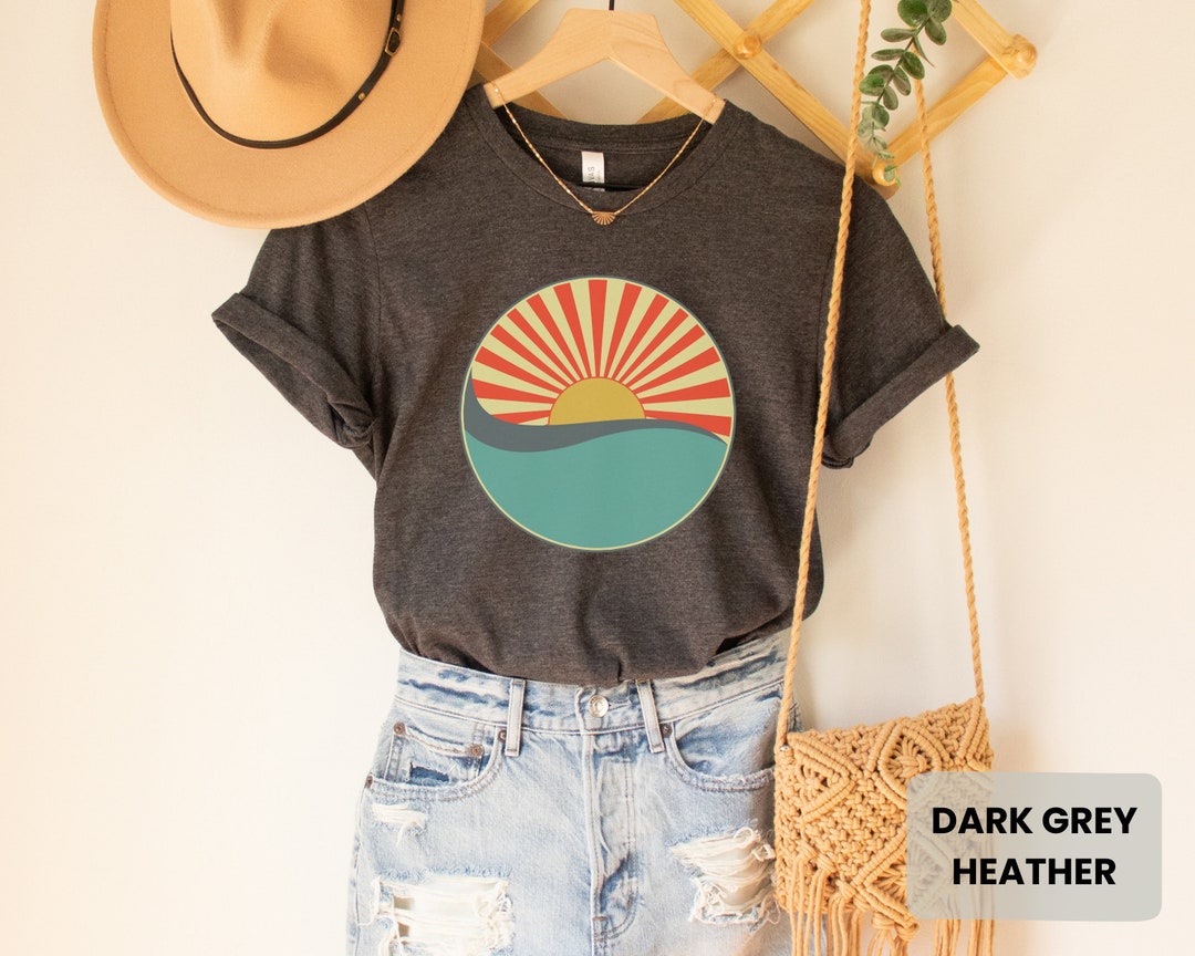 Vintage Sunset Rays Shirt, Sun Shirt, Retro Sunshine Shirt, Colorful ...